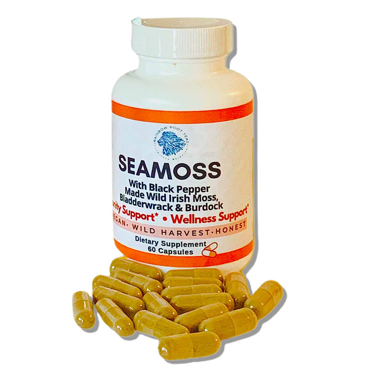Vegan Wild Harvest Irish Seamoss/ Bladderwack/ Burdock Root & Black Pe – Rainbow Root Teas